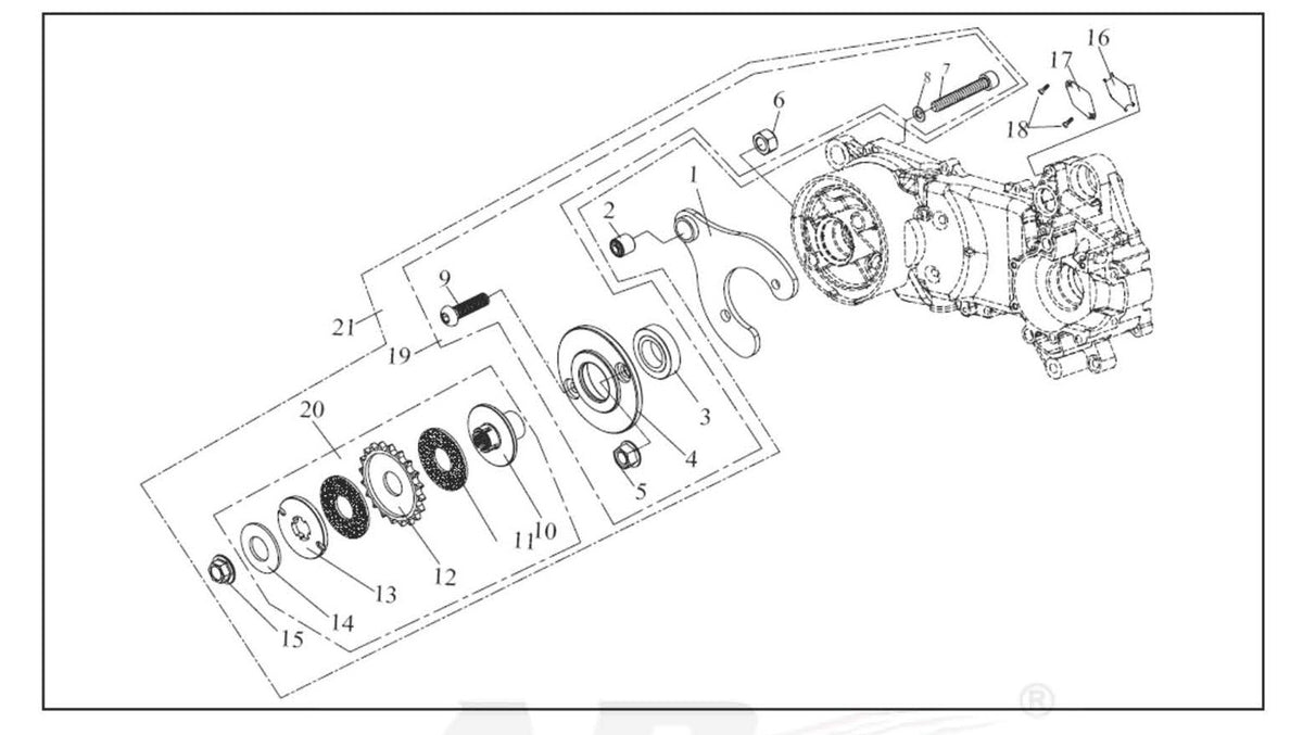 #20 Sprocket Slipper Assy 50/90/100cc — Precision Racing Parts